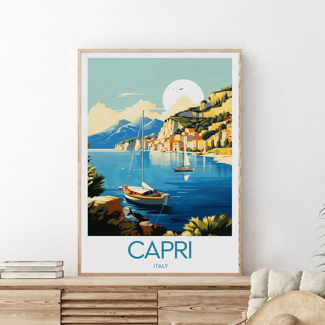 Capri Travel Print - Italy, Capri Poster, Capri Painting, Capri Artwork ...