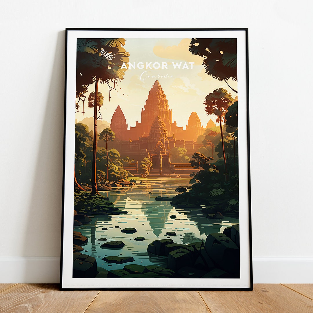 Angkor Wat Traditional Travel Print - Cambodia, Angkor Wat Print ...