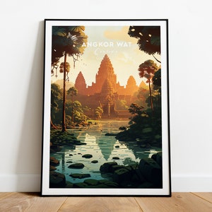 Angkor Wat Traditional Travel Print Cambodia, Angkor Wat Print, Angkor ...