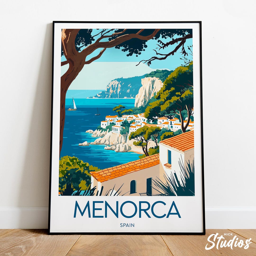 Menorca Travel Print - Spain, Menorca Print, Minorca Poster, Menorca ...