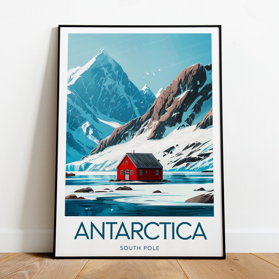 Antarctica Travel Print - South Pole, Antarctica Print, Antarctica ...