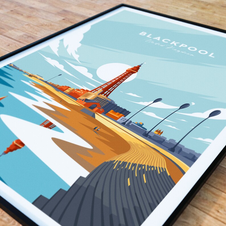 Blackpool Traditional Travel Print - United Kingdom, Blackpool Poster ...