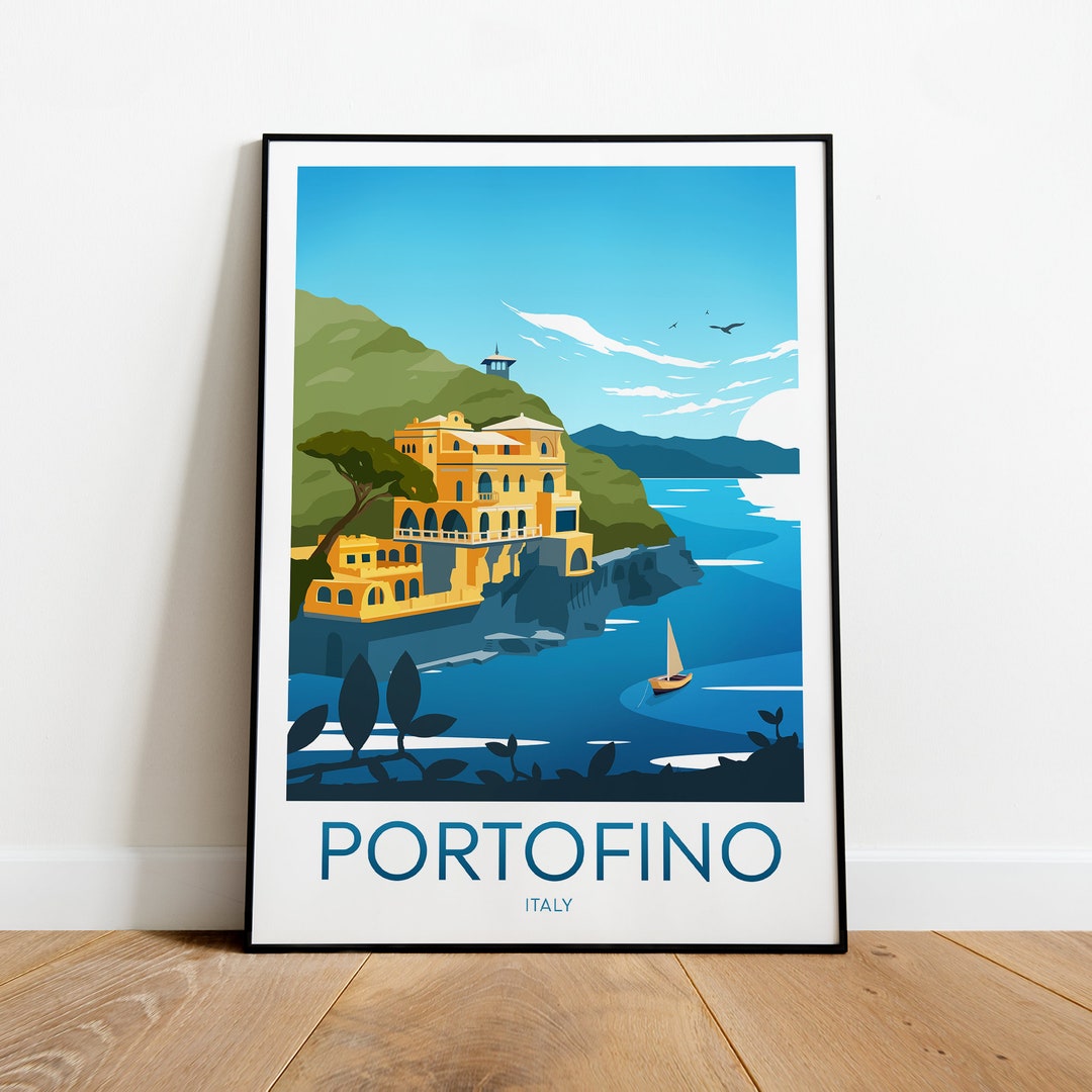 Portofino Travel Print - Italy, Portofino Poster, Portofino Artwork ...