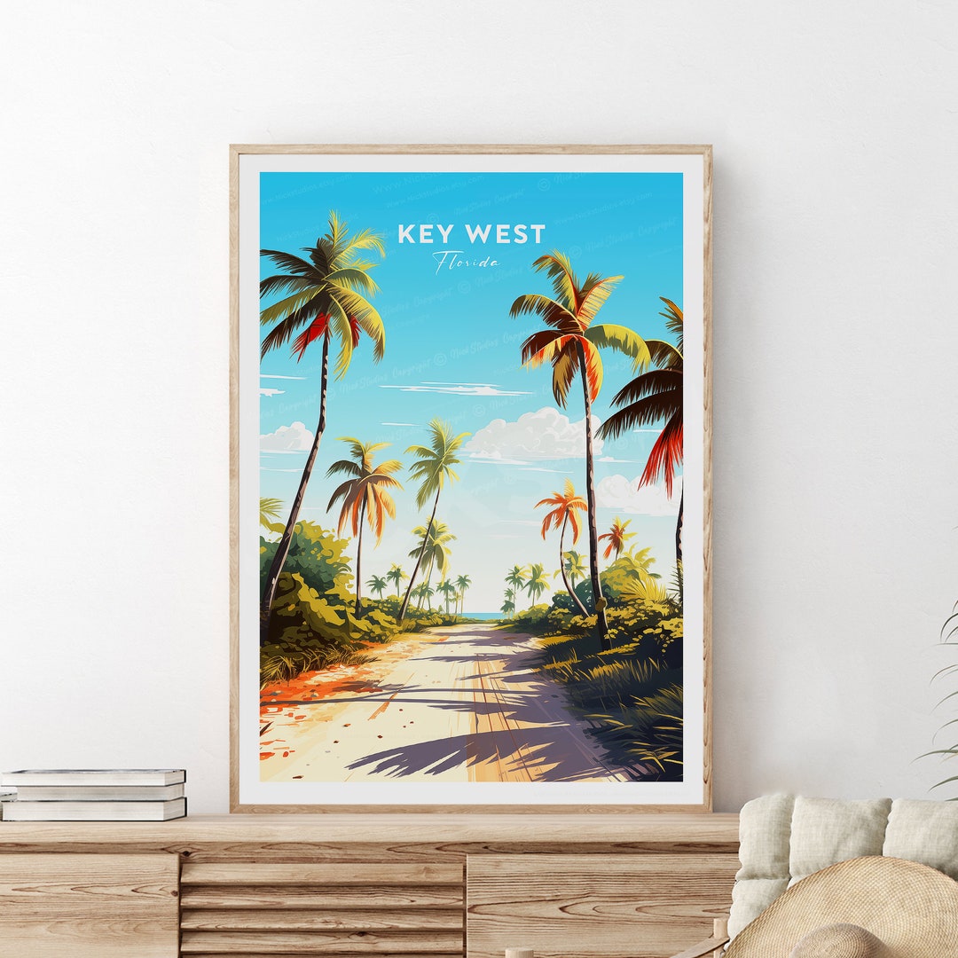 Key West Traditional Travel Print - Florida, Key West Poster, Key West ...