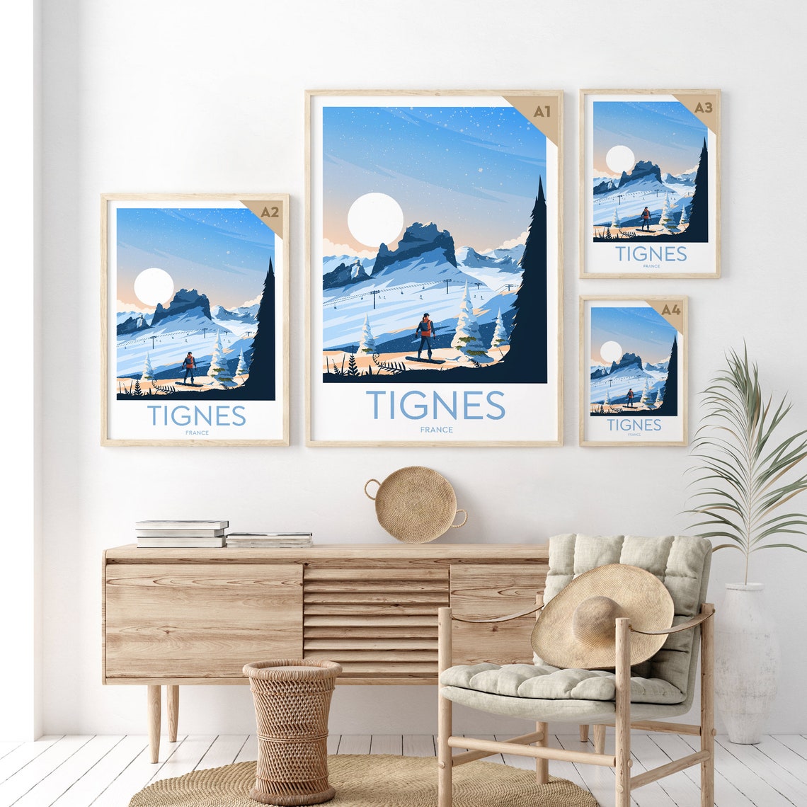 Tignes Travel Print France Tignes Poster Ski Poster Ski - Etsy