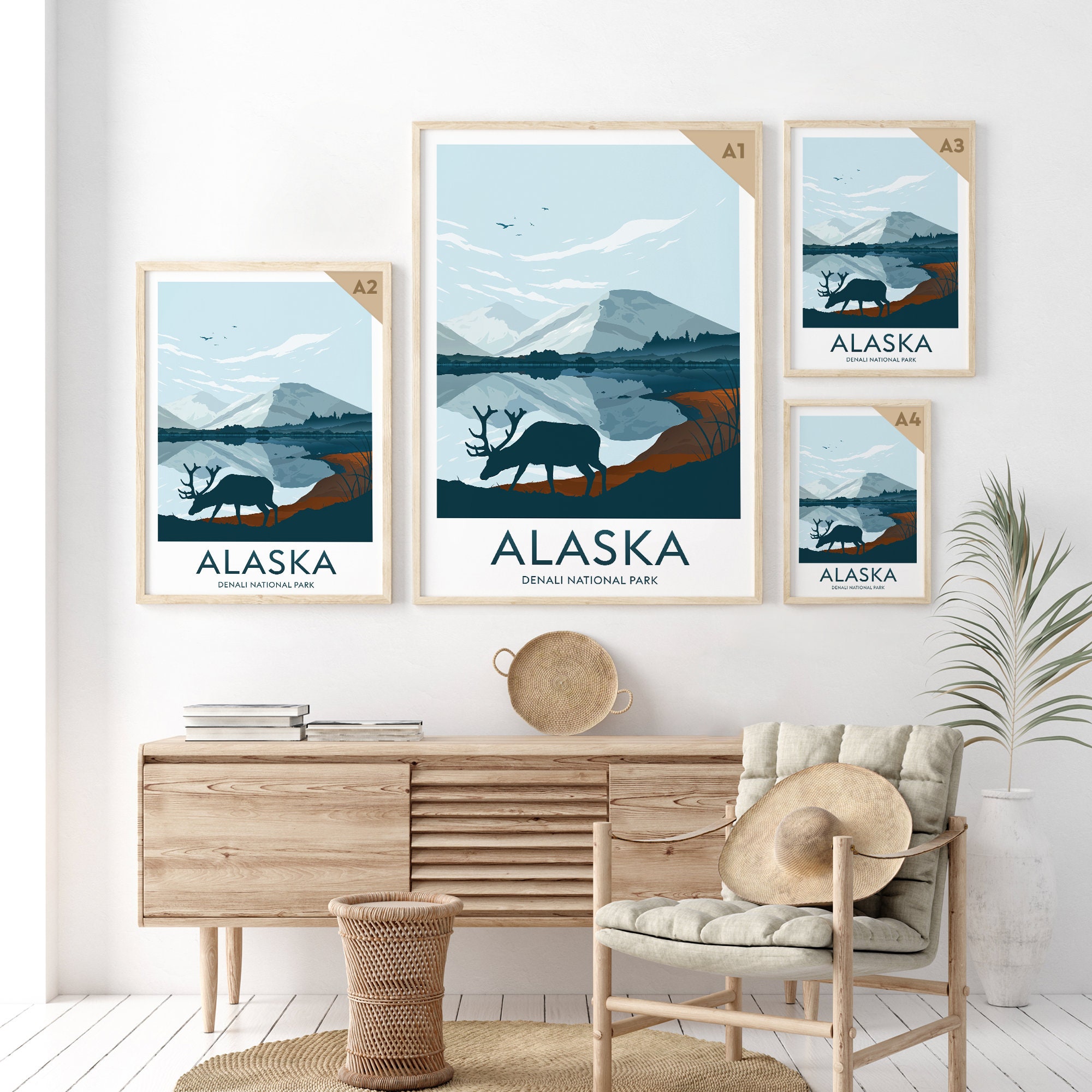 Alaska Travel Print Denali National Park Alaska Print | Etsy