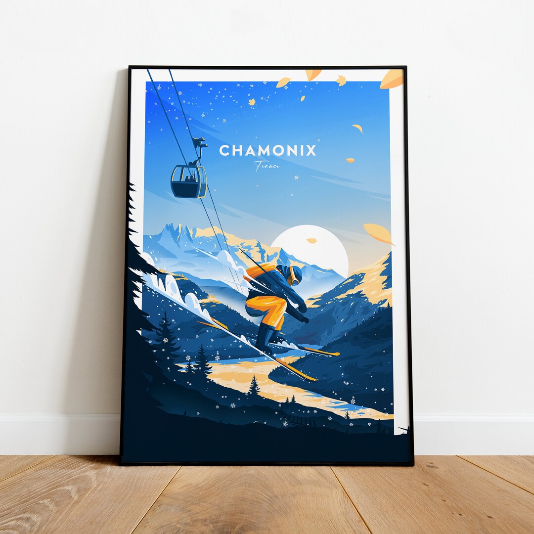 Three-dimentional Chamonix Traditional Ski Print France, Chamonix ...