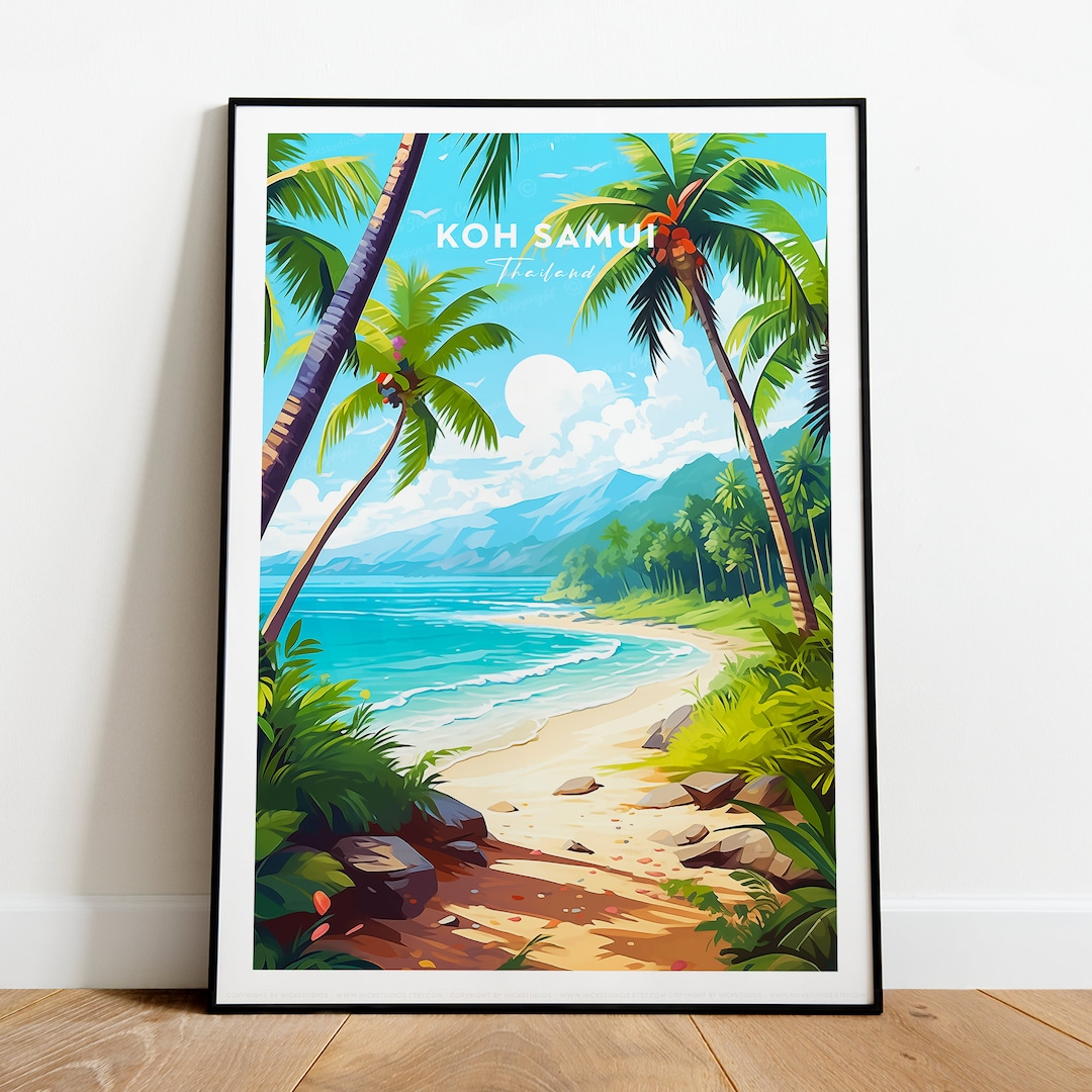 Koh Samui Traditional Travel Print - Thailand, Koh Samui Poster, Koh ...