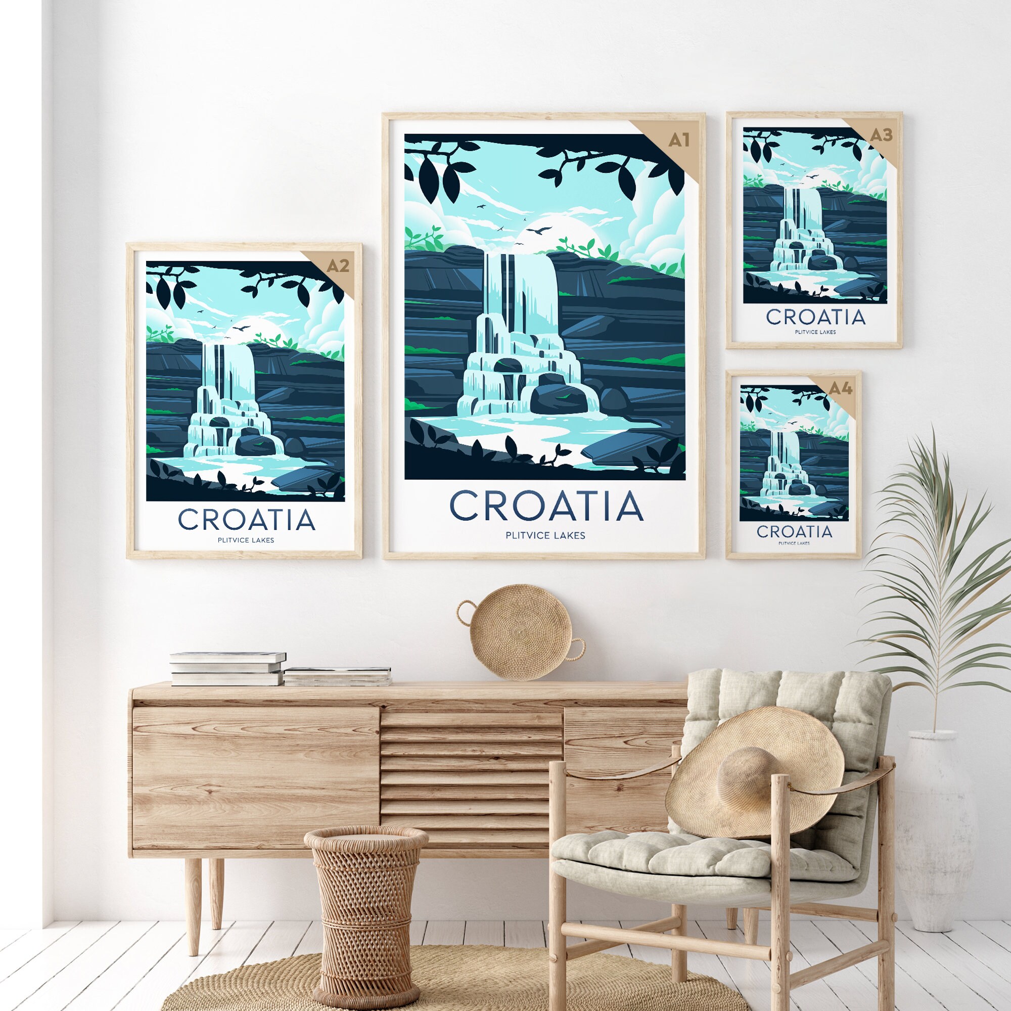 Croatia Travel Print Plitvice Lakes Croatia Poster - Etsy