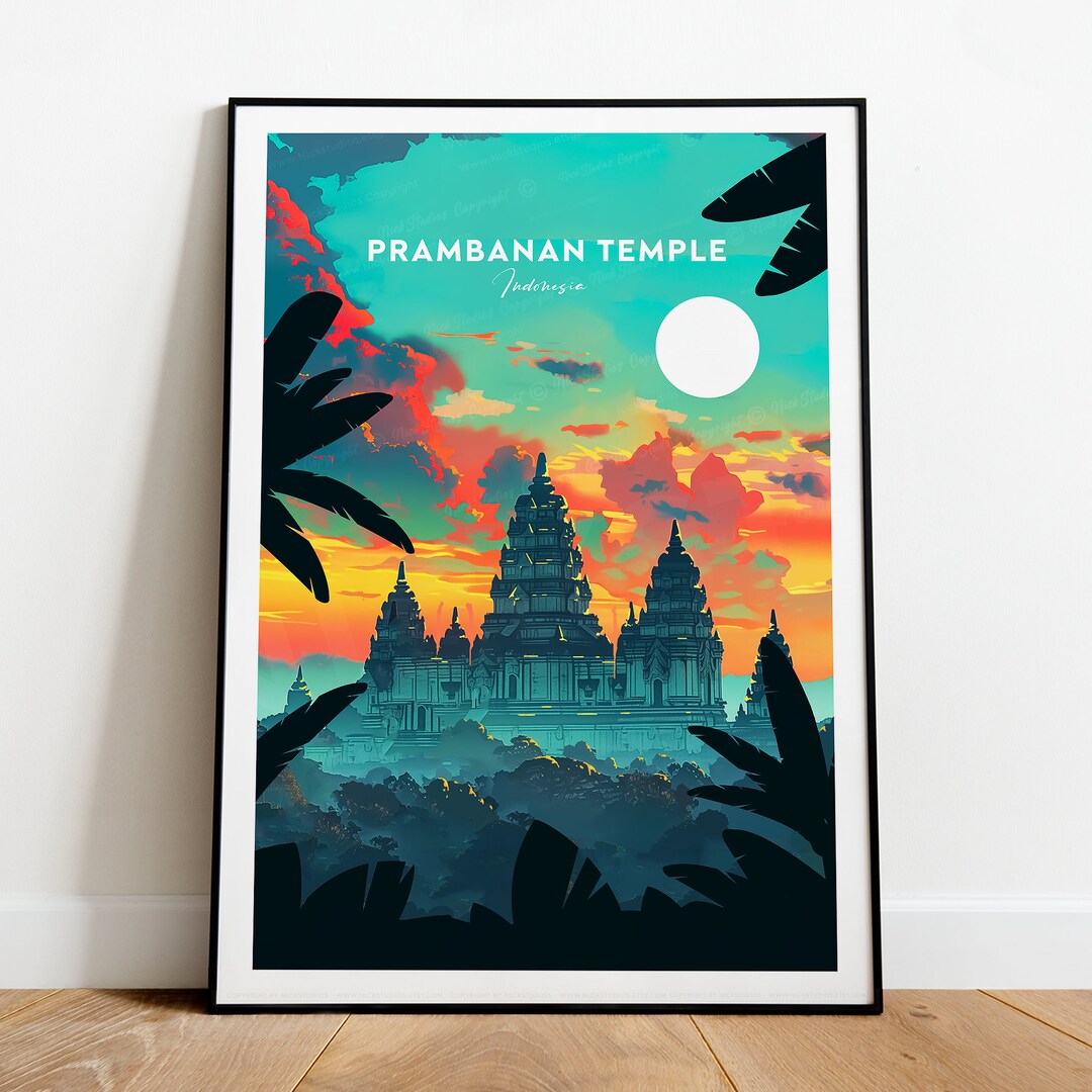 Prambanan Temple Traditional Travel Print - Indonesia, Indonesia Poster ...