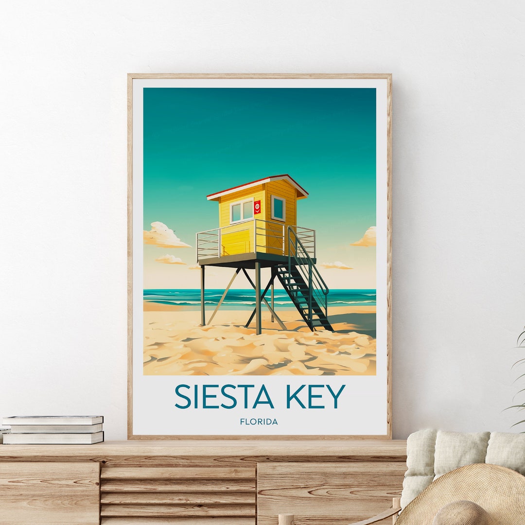 Siesta Key Travel Print - Florida, Siesta Key Poster, Birthday Present ...