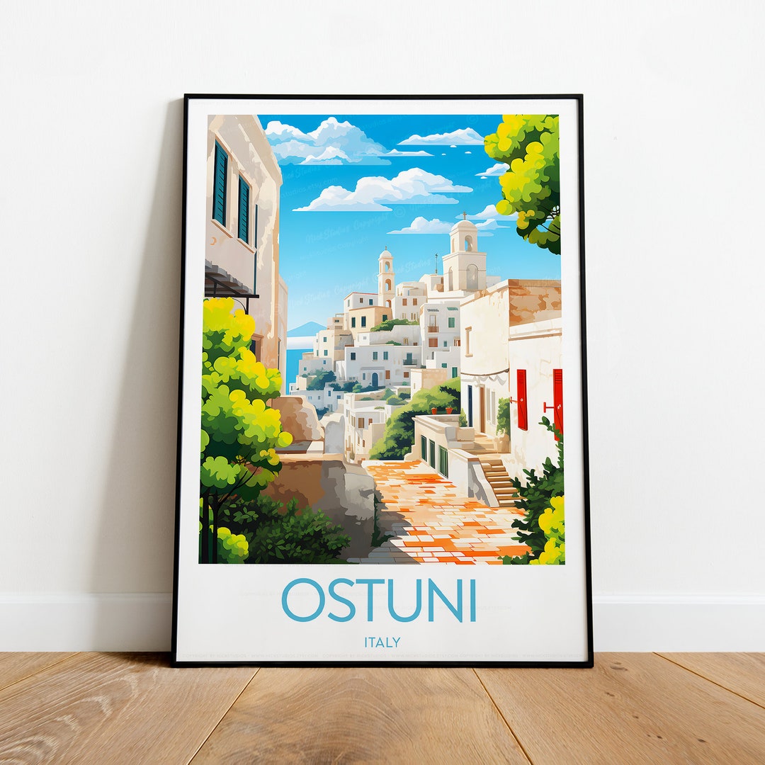 Ostuni Travel Print - Italy, Ostuni Poster, Ostuni Artwork, Birthday ...