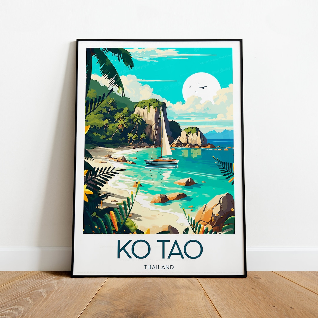 Ko Tao Travel Print - Thailand, Ko Tao Poster, Travel Poster, Ko Tao ...