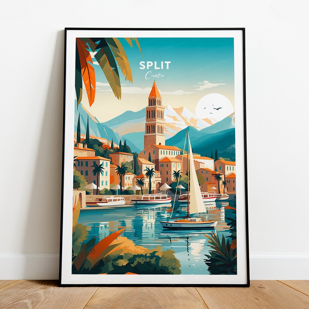 Split Traditional Travel Print - Croatia, Split Poster, Split Artwork ...