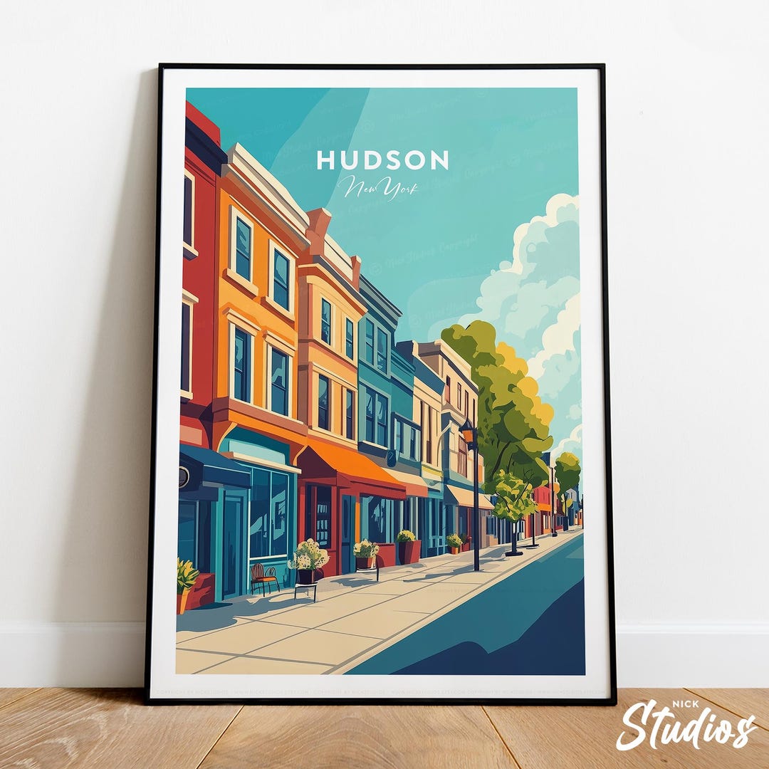 Hudson Traditional Travel Print - New York, Hudson Columbia County ...