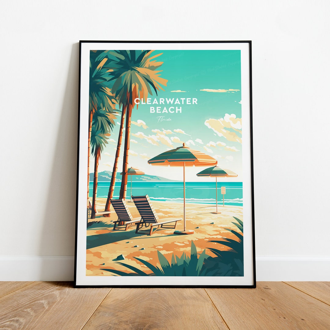 Clearwater Beach Traditional Travel Print - Florida, Clearwater Beach ...