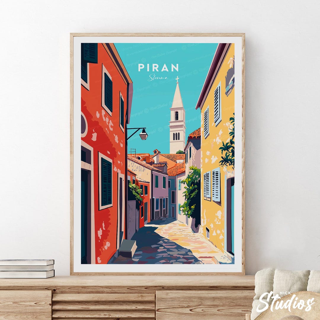 Piran Traditional Travel Print - Slovenia, Piran Poster, Piran Print ...