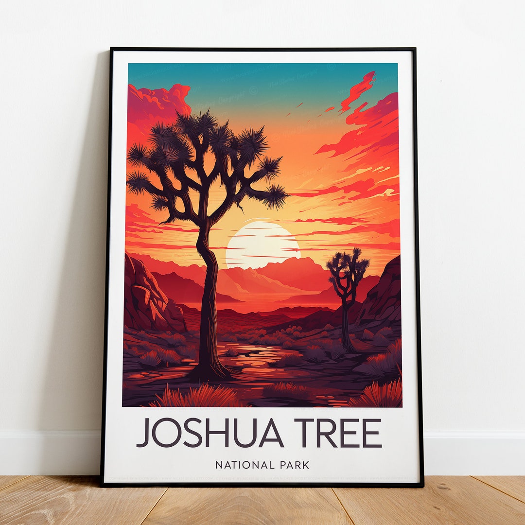 Joshua Tree Travel Print - National Park, California Poster, Joshua ...