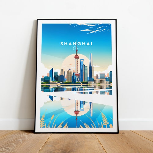 Shanghai Print China Poster Travel Poster - Etsy UK