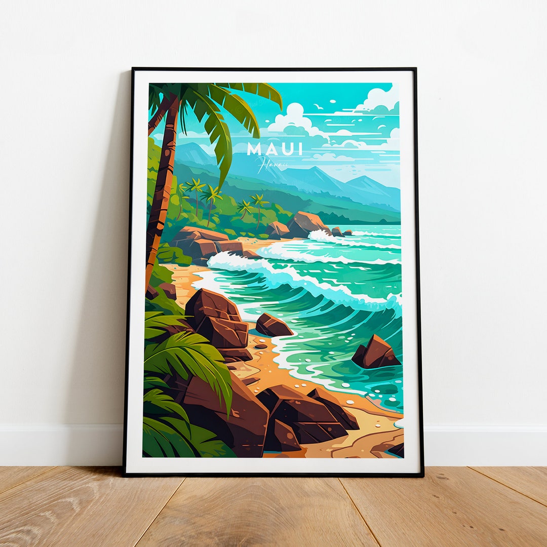 Maui Traditional Travel Print - Hawaii, Hawaii Poster , Maui Print ...