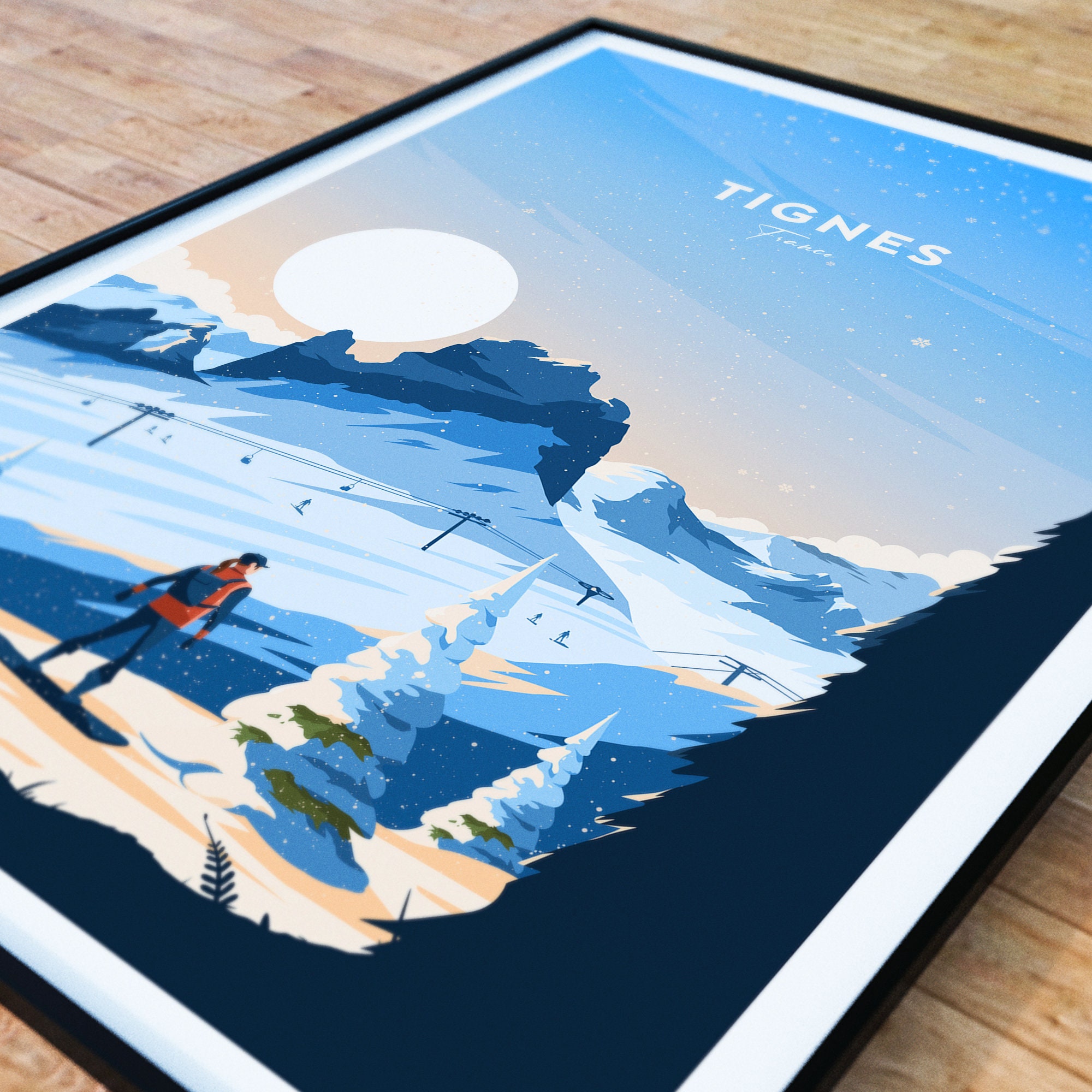 Tignes Traditional Travel Print France Tignes Poster Ski - Etsy