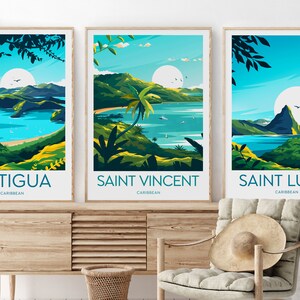 Saint Vincent Travel Print - Caribbean, Saint Vincent Print, Grenadines ...
