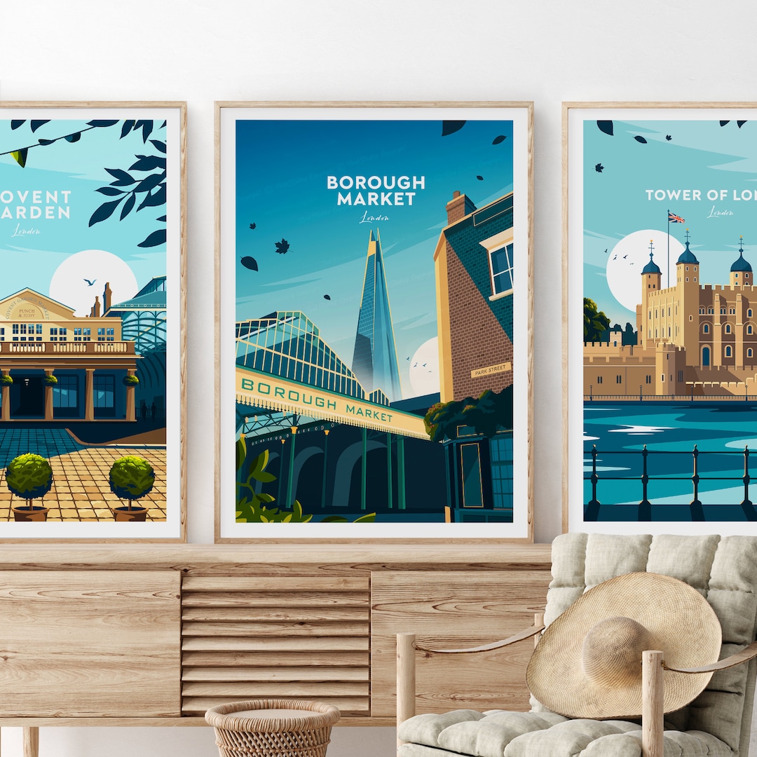 Borough Market Traditional Travel Print - London, Borough Market Poster ...