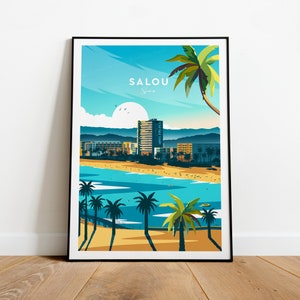 Salou Traditional Travel Print - Spain, Salou Artwork, Tarragona ...