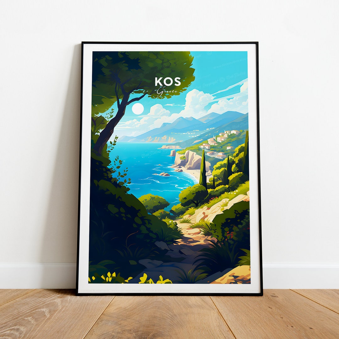Kos Traditional Travel Print - Greece, Kos Poster, Kos Print, Custom ...