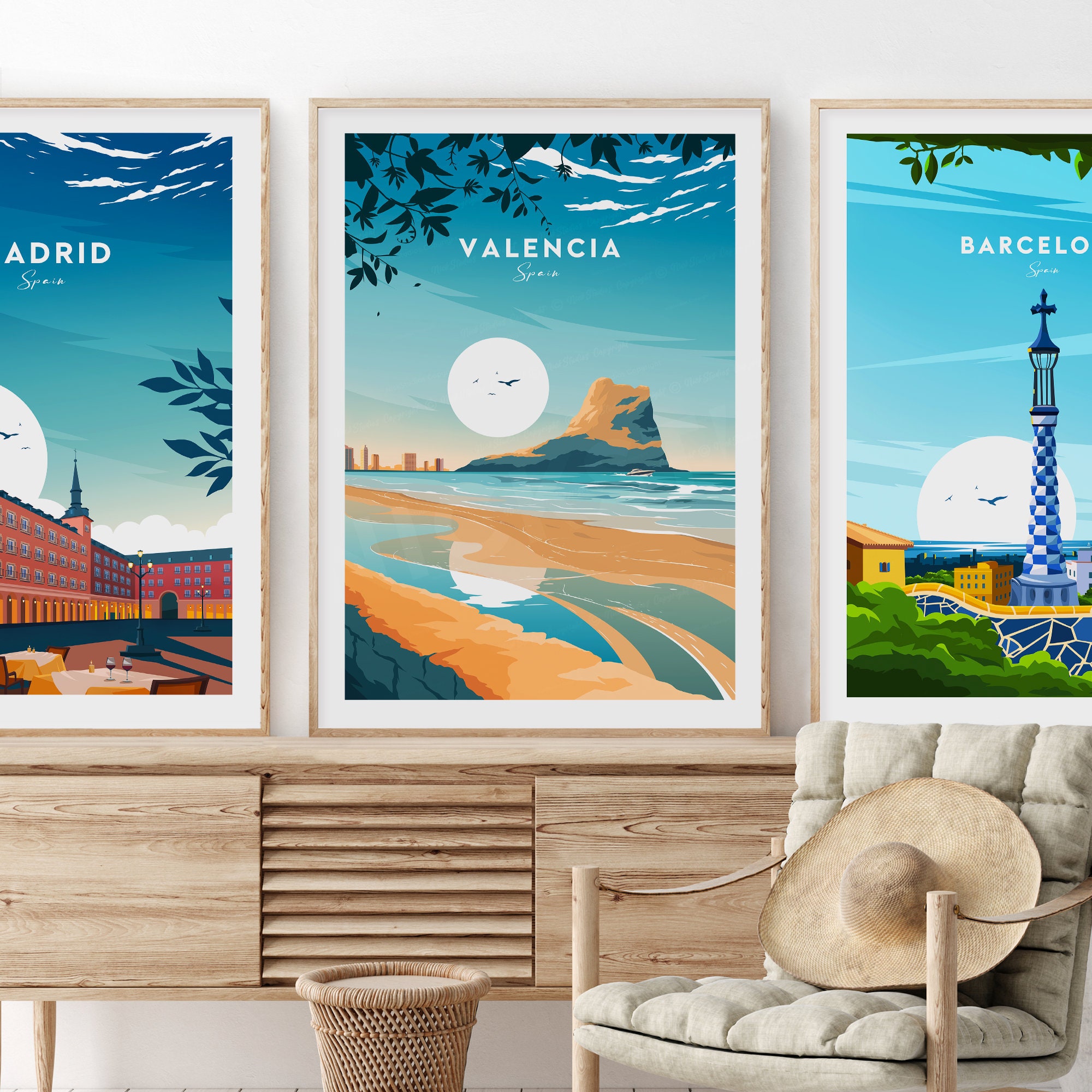 Valencia Traditional Travel Print Spain Valencia Poster - Etsy