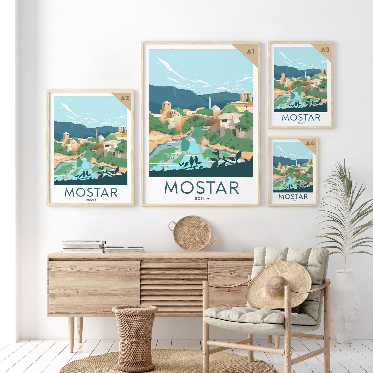 Mostar Travel Print Bosnia Mostar Poster Mostar Print - Etsy