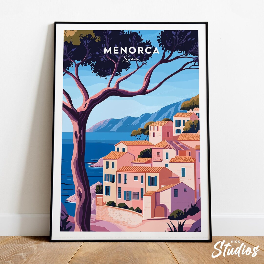 Menorca Traditional Travel Print - Spain, Menorca Print, Minorca Poster ...
