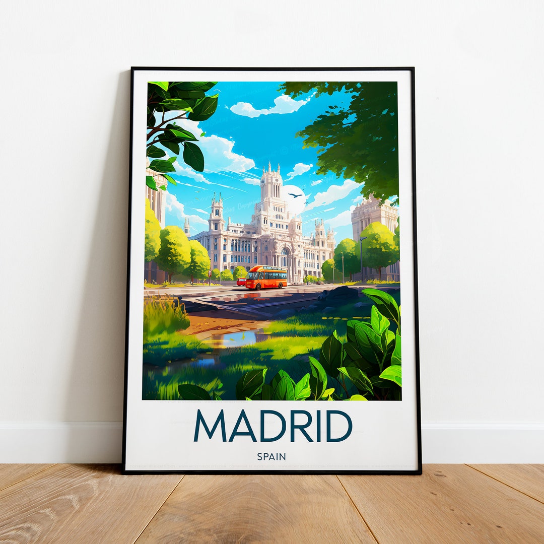 Madrid Travel Print - Spain, Madrid Poster, Madrid Artwork, Birthday ...