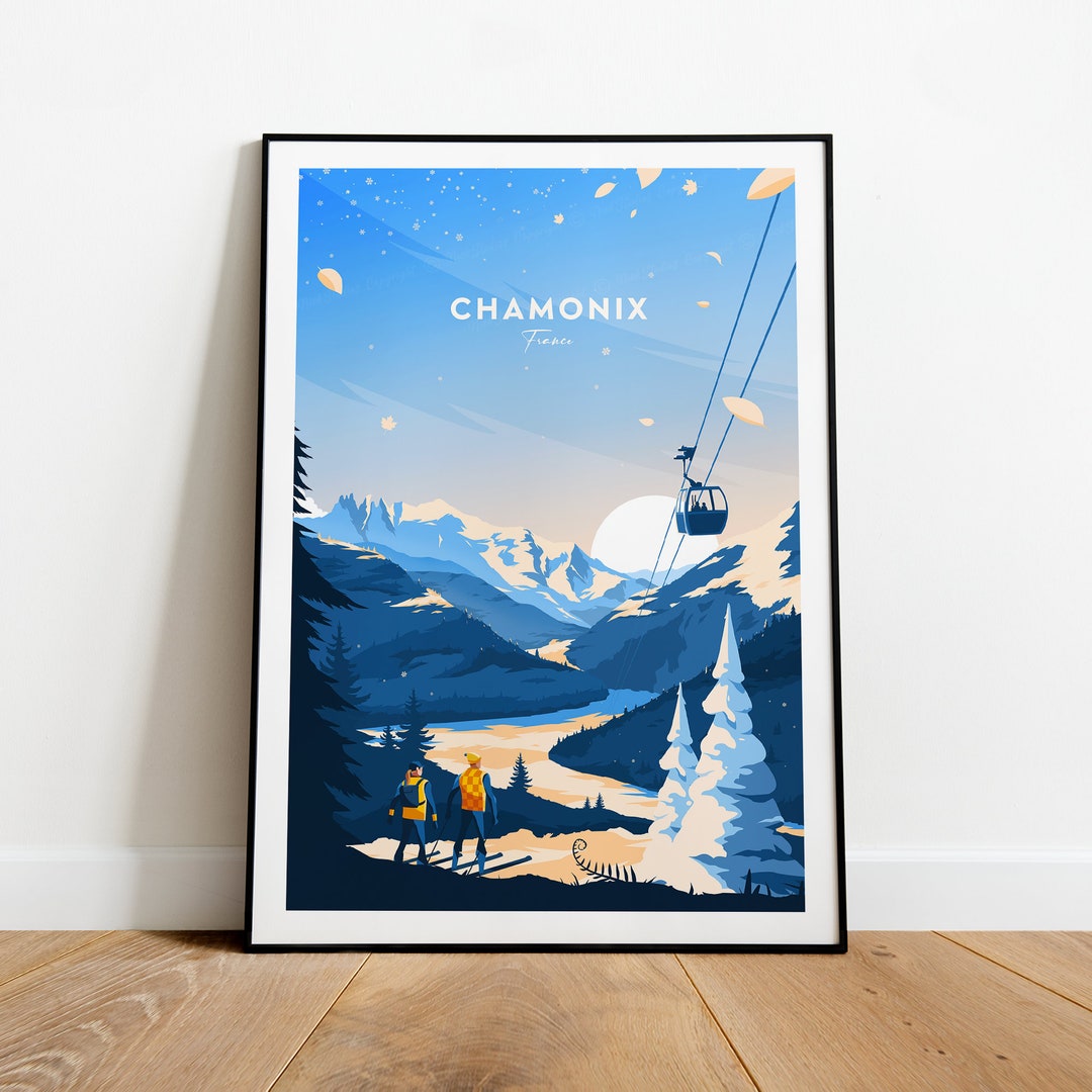 Chamonix Traditional Ski Print - France, Chamonix Poster, Ski Poster ...