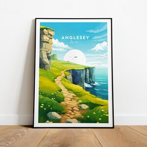 Anglesey Traditional Travel Print - Wales, Anglesey Poster, Anglesey ...