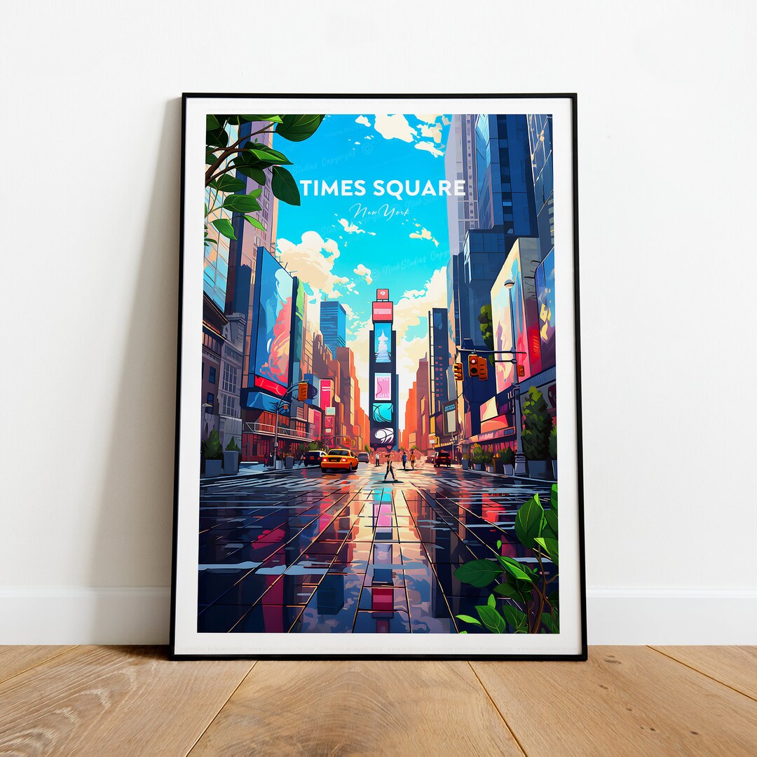 Times Square Traditional Travel Print - New York, Empire State, New ...