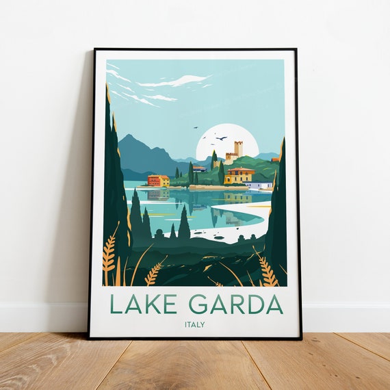 Lake Garda Travel Print Italy Lake Garda Print Lake Garda - Etsy