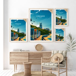 Cromer Beach Print: Traditional Norfolk Travel Poster - Etsy UK