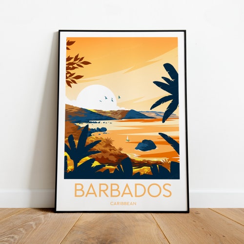 Barbados Map Print Bridgetown Print Barbados Poster Travel - Etsy