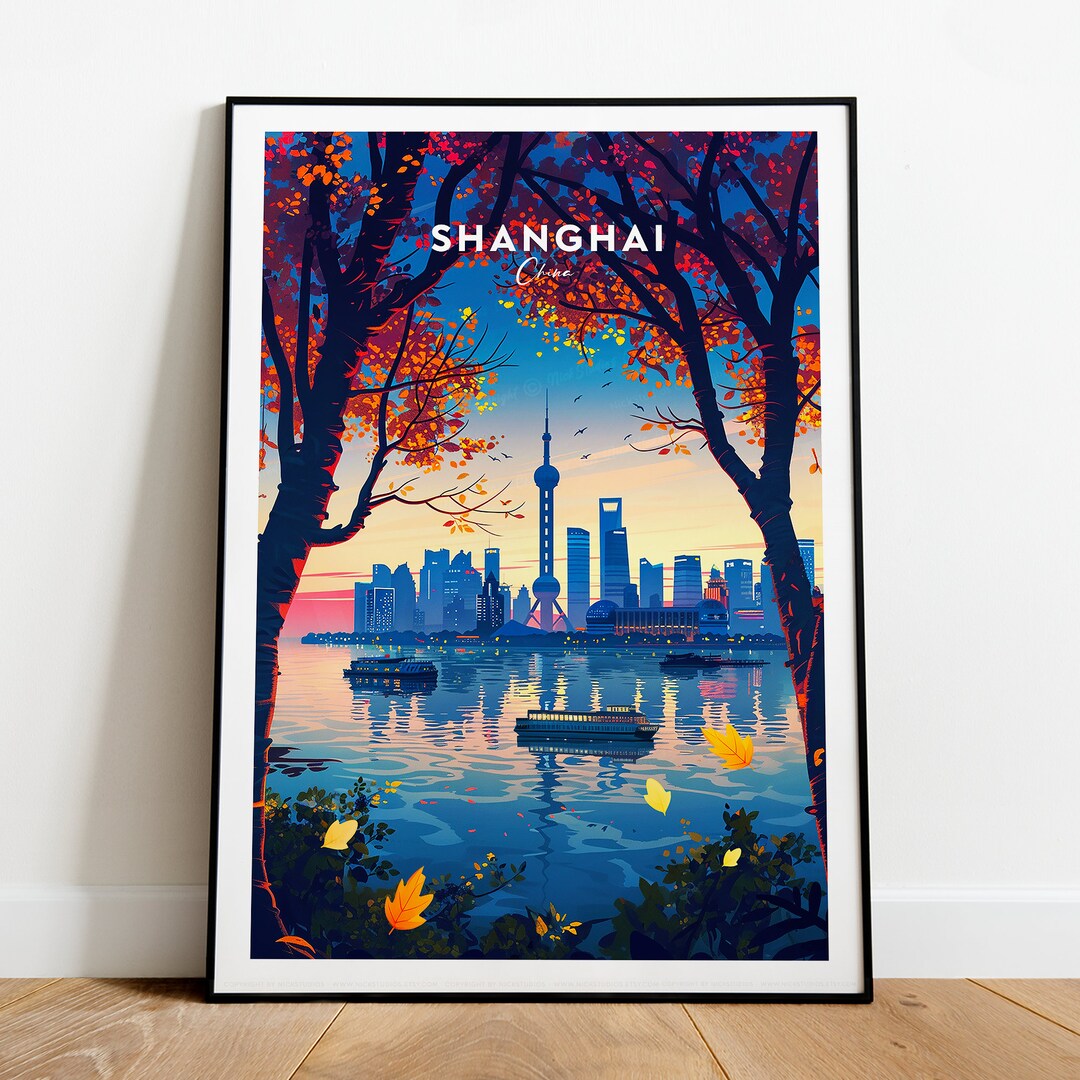 Shanghai Traditional Travel Print - China, Shanghai Poster, Shanghai ...