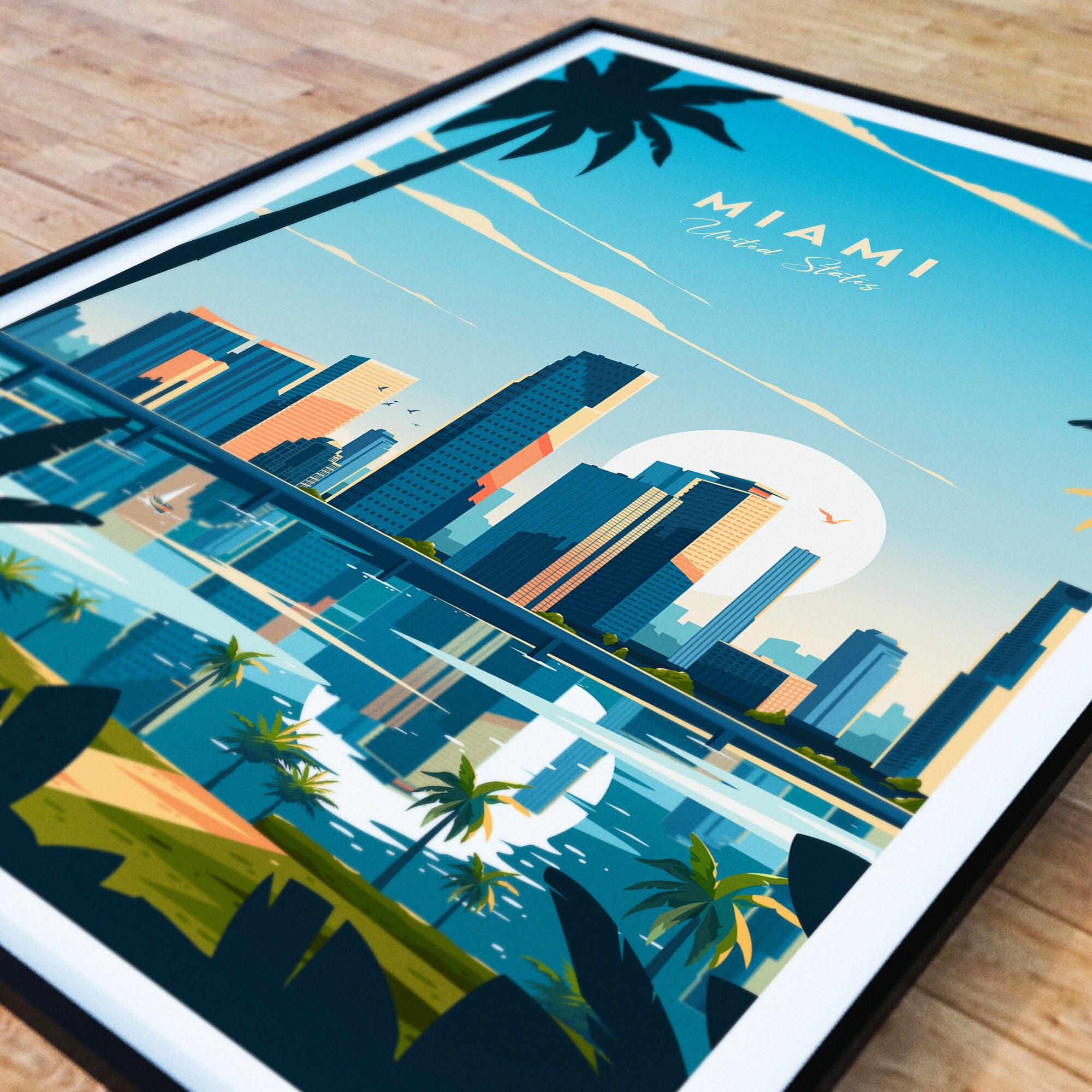 Miami Traditional Travel Print United States Miami Poster - Etsy