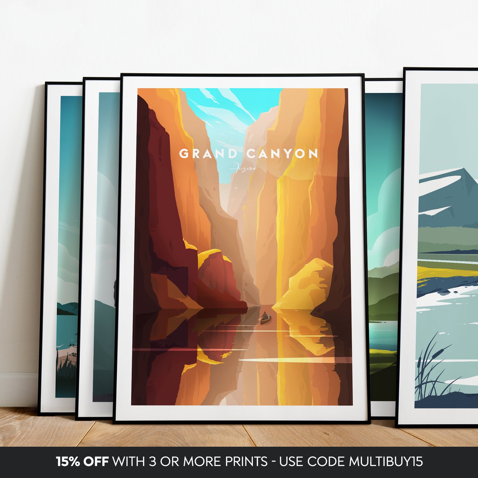 Grand Canyon National Park traditional travel print | Etsy