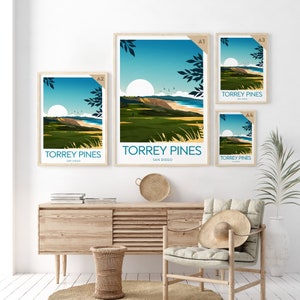 Torrey Pines Golf Print - San Diego, Golf Course Posters, Wedding Gift ...