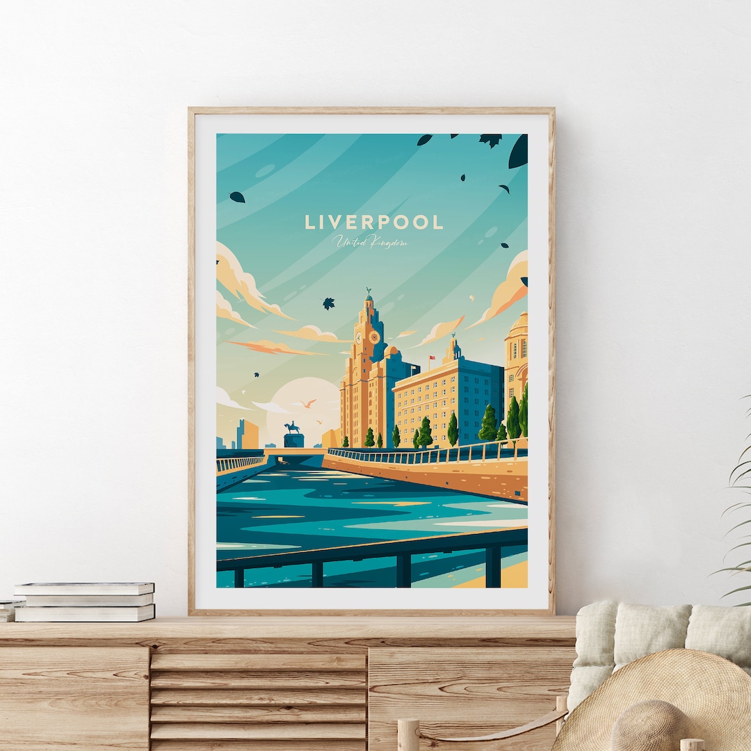 Liverpool Traditional Travel Print - United Kingdom, Liverpool Poster ...