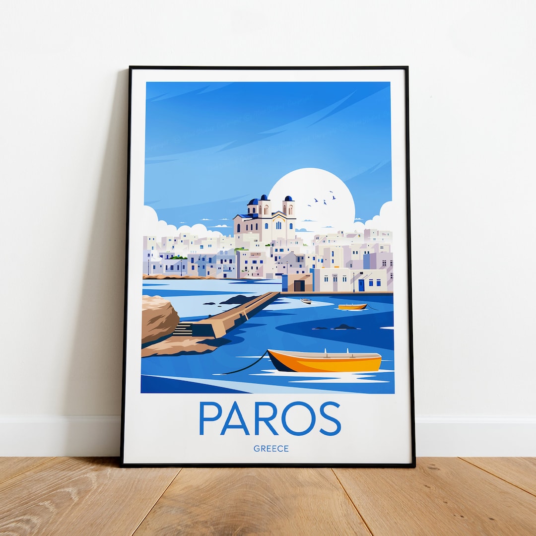 Paros Travel Print - Greece, Paros Poster, Paros Print, Wedding Gift ...