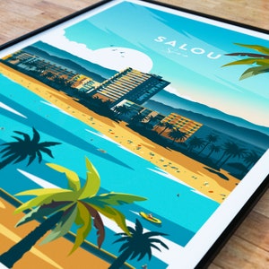 Salou Traditional Travel Print - Spain, Salou Artwork, Tarragona ...