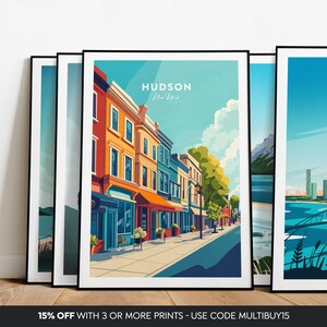 Hudson Traditional Travel Print - New York, Hudson Columbia County ...