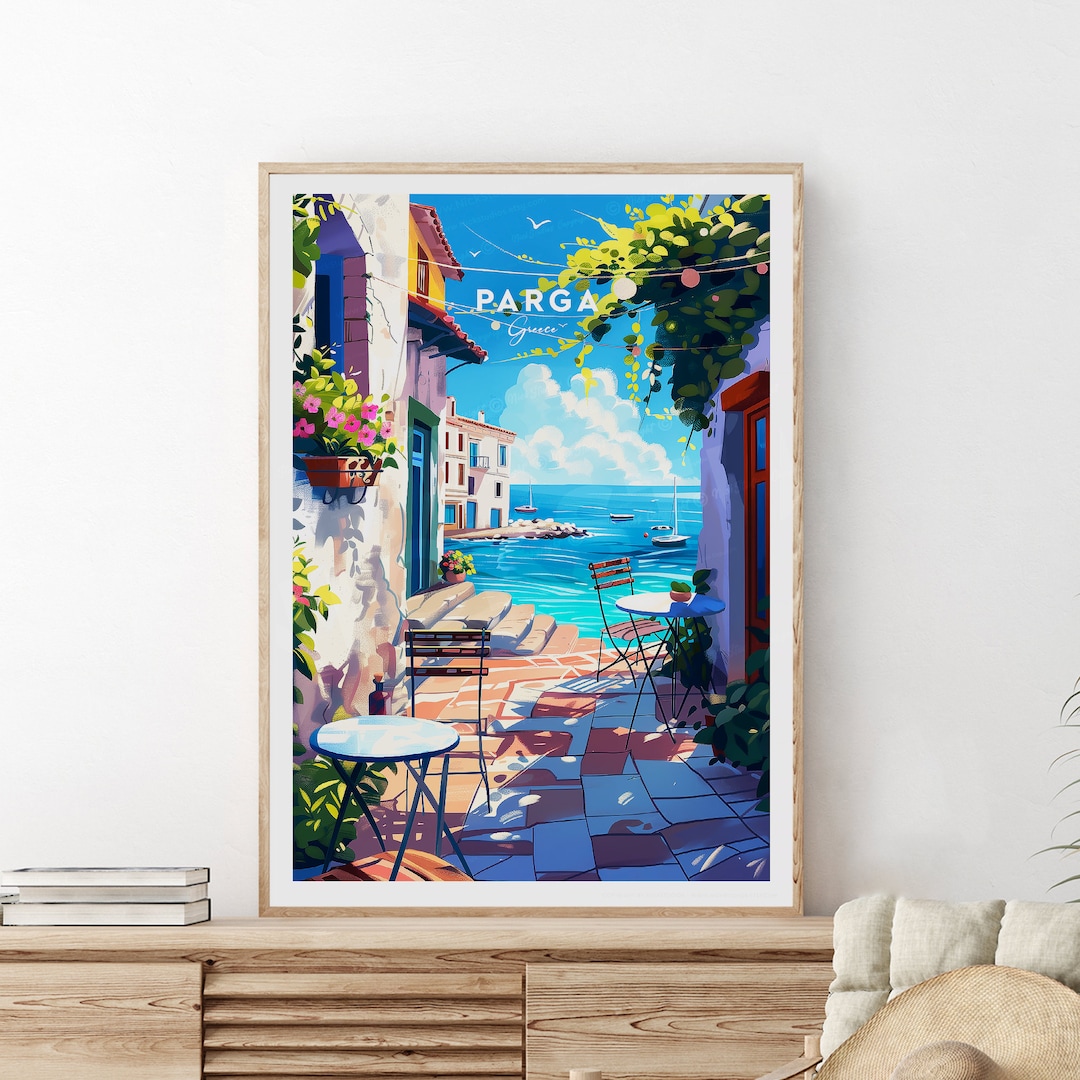 Parga Traditional Travel Print - Greece, Parga Print, Parga Poster ...