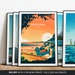 Positano Sunset Traditional Travel Print - Italy, Amalfi Poster ...