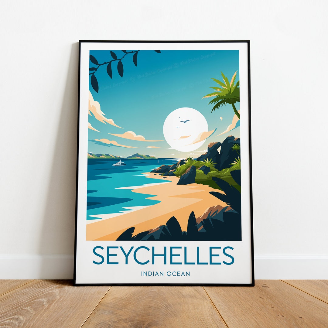 Seychelles Travel Print - Indian Ocean, Seychelles Poster, the ...